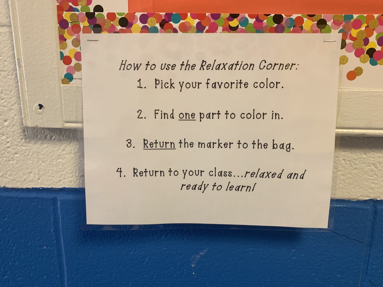 "Relaxation Corner" helps students focus at KLR - Monticello Central ...