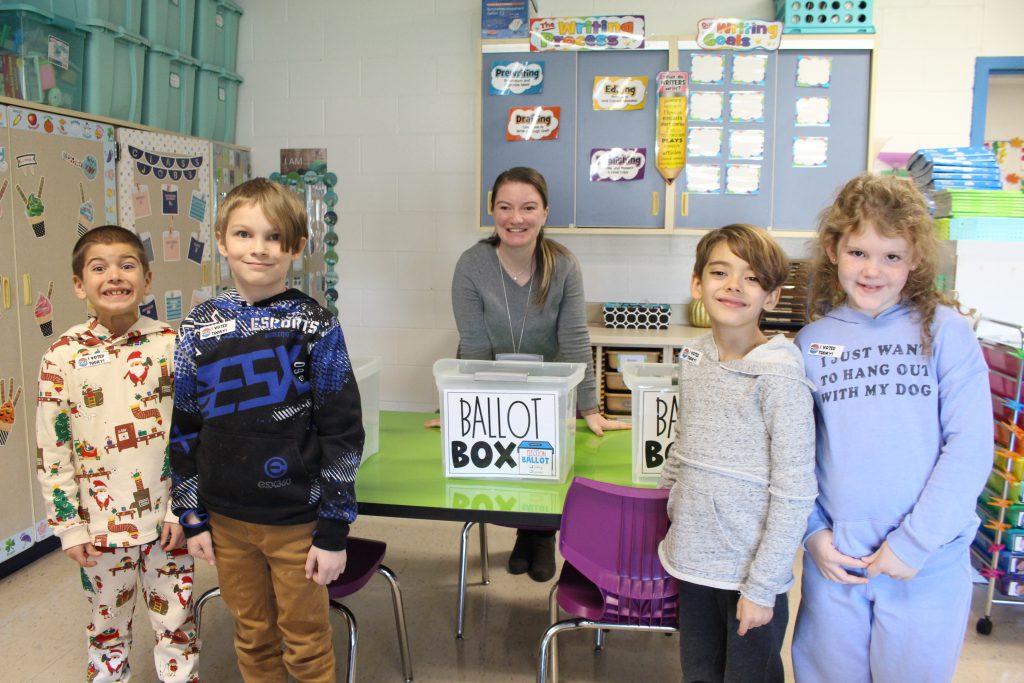 Second-grade students learn about voting with snack election ...
