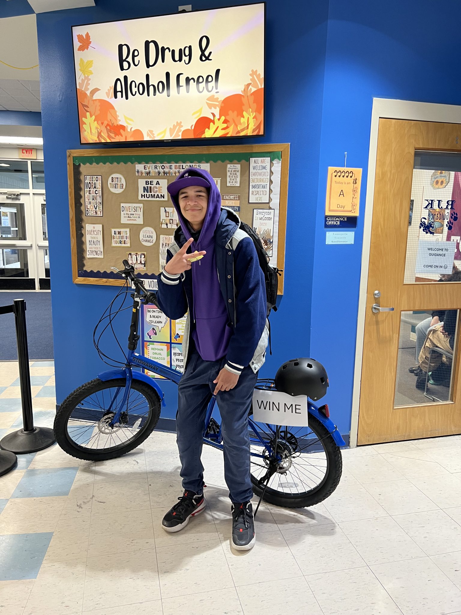 RJK student wins a bike for being kind - Monticello Central School District